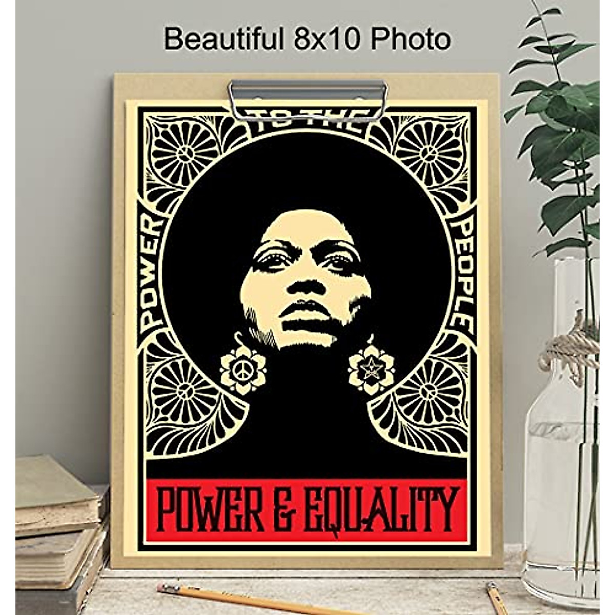 African American Wall Art & Decor - Black Culture - Power to The People - Black Art - Black Pride Poster - Black Lives Matter Sign - Gifts for African American Women, Men, Girl, Boy - Classroom Decor