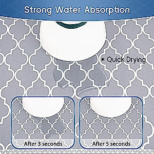 Dish Drying Mat - 24"x16" Large Dish Drying Mat for Kitchen Counter Cabinets Shelf Waterproof Protector Mats, Ultra Absorbent, Quick Dry, Hide Stain, with Non-slip Rubber Backed - Dish Rack Mat