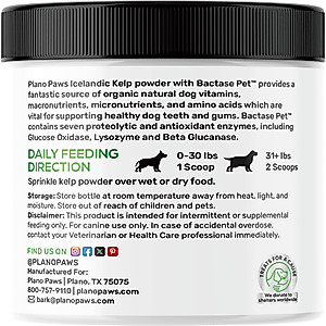 Dog Teeth Cleaning Powder - Dog Plaque and Tartar Remover - Dental Powder for Dogs Teeth with Bactase PET - Dog Breath Freshener to Help Overall Dog Dental Care - Ideal for Mouth, Teeth and Gum Health