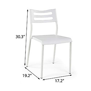 Lucky Theory Humble Crew Lightweight Desk Chair, Plastic, White White 19D x 16W x 30H in