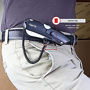 Box Cutter, 3 blade depth setting, Squeeze Trigger and Edge Guides, Holster, Lanyard, Extra Blade - 1000 white