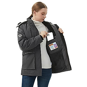 MOERDENG Women's Waterproof Winter Snow Coat Windproof Ski Jacket Hooded Snowboarding Jackets