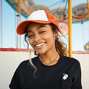 DALIX Two Tone Trucker Cap in Orange and White Hat