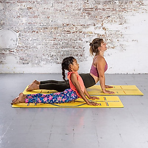 Liforme Kids Playful Yoga Mat - Free Yoga Bag, Patented Alignment System, Warrior-like Grip, Non-slip, Eco-friendly, sweat-resistant, long, wide, 4.2mm thick mat for comfort