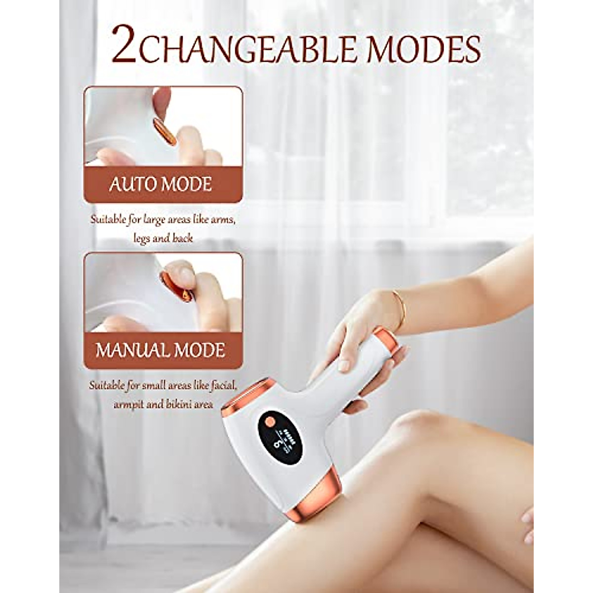 At-home IPL Hair Removal for Women and Men, Permanent Laser Hair Removal 999900 Flashes for Facial Legs Arms