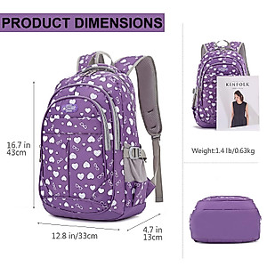 goldwheat Girls School Backpack Cute Lightweight Bookbag Outdoor Travel Bag for Elementary Middle Daypack