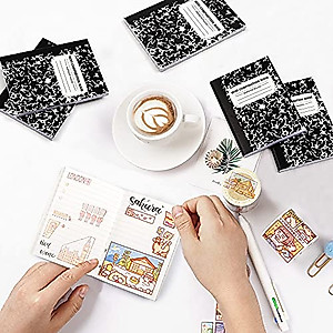 Mini Composition Notebook, Cute 30 Pack Black Narrow Ruled Mini Composition Books Bulk by Feela, Small Pocket Marble Journal Notebooks for Kids Students College Office, Pocket Size 4.5 x 3.25 in