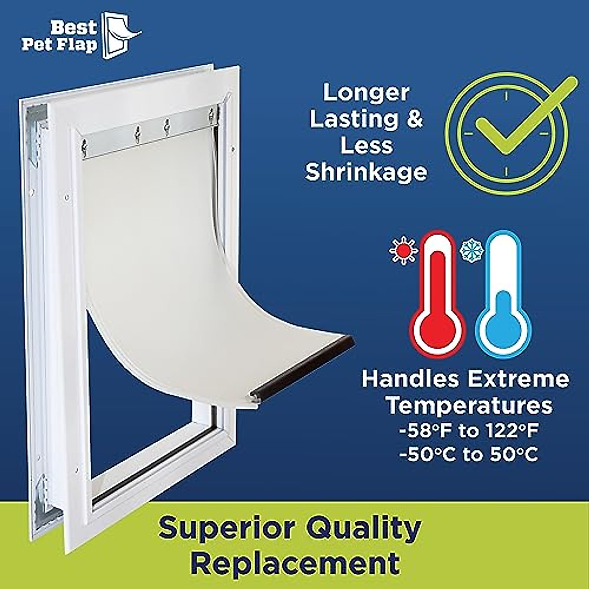 Best Pet Flap Medium Non PVC Compatible w/PetSafe PAC11-11038 - 8 1/8" x 12 7/8" Longer Lasting, Most Energy Efficient, Less Shrinkage, BPA Free