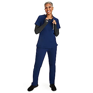 Healing Hands Comfortable Under Scrubs for Women Knits Women’s Medical Long Sleeve Scrub Tee 5051 Mackenzie Black XL