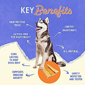 Himalayan Dog Chew Original Yak Cheese Dog Chews, 100% Natural, Long Lasting, Gluten Free, Healthy & Safe Dog Treats, Lactose & Grain Free, Protein Rich, Mixed Sizes, 2 Sticks (521139)