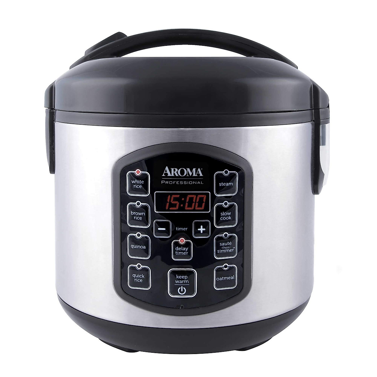 Unknown1 8-Cup (Cooked) Digital Rice Cooker Silver Stainless Steel Programmable