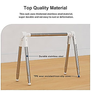 ANLEBUY Portable Travel Garment Rack, Foldable Collapsible Clothing Rack, Folding Portable Clothes Rack for Dance, Painting, Travel, Camping,Pool, Compact Mini Hanging Coat Drying Rack, White Regular