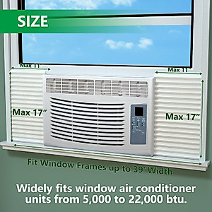 Window Air Conditioner,Side Insulated Foam Panel, Summer/Winter Heat and Draft Insulating,Two-Piece Panels Window Seal 02 (WHITE)