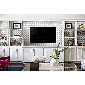 GloryTik 17.3" x 197"Gray and White Contact Paper Self Adhesive Removable Shelf Liners Peel and Stick Embossing Shelf Liners for Kitchen cabinets Drawer