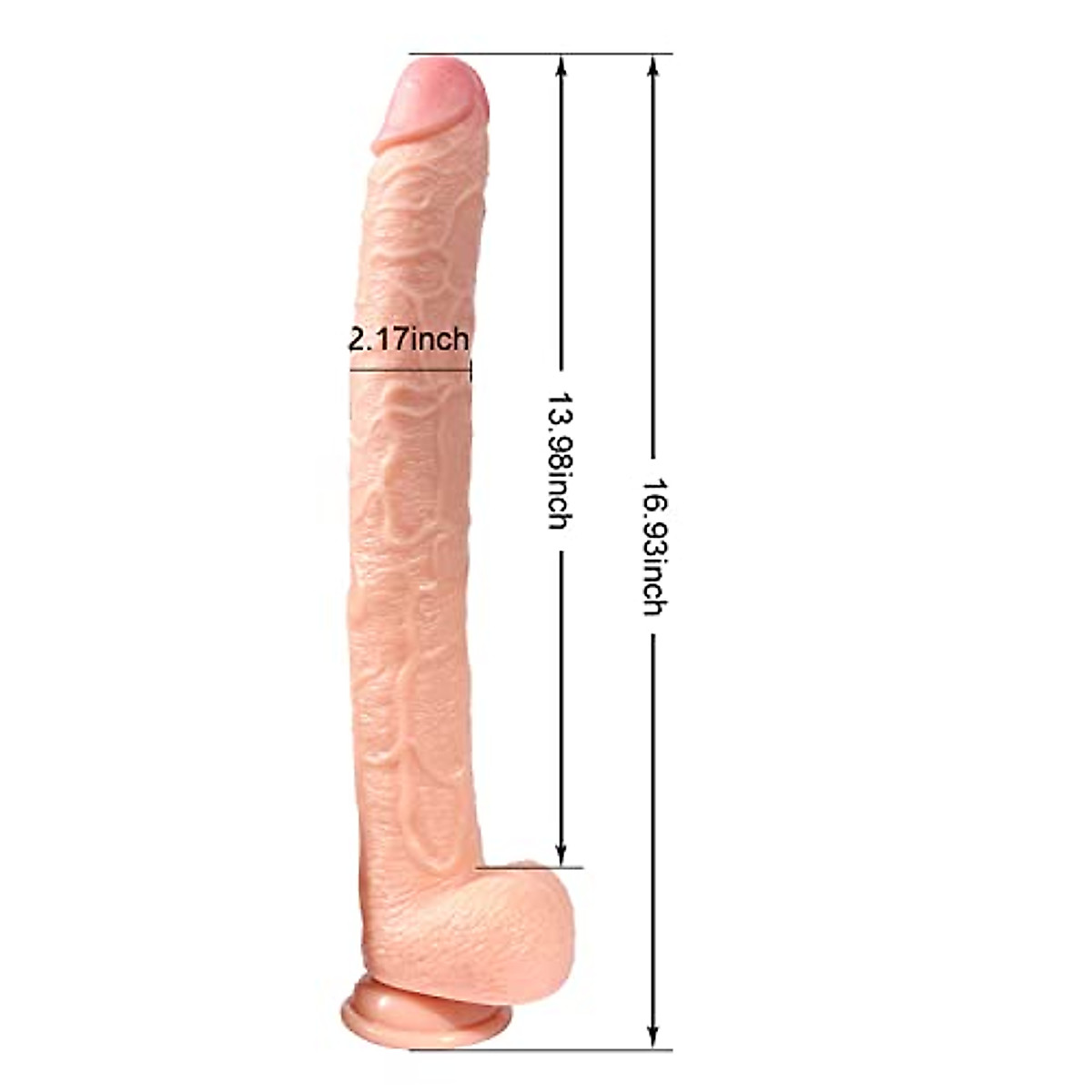 Realistic Extra Long Dildo Thick Dildo with Suction Cup, 16.93Inch Silicone Giant Dildos G Spot Anal Dildo Adult Sex Toys for Women