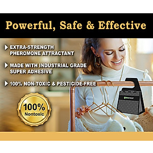 MaxGuard Clothes Moth Traps (12+2 Free Traps) Extra Strength Pheromones | Non-Toxic Sticky Glue Trap for Closets and Carpet Moths | No Mothballs | Lure, Trap and Kill Case-Bearing Webbing Moths |