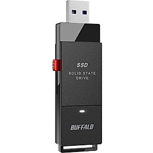 BUFFALO External SSD 2TB - Up to 600MB/s - USB-C - USB-A - USB 3.2 Gen 2 (Compatible with PS4 / PS5 / Windows/Mac) - External Solid State Drive Stick - ‎‎SSD-PUT2.0U3B