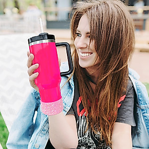 WORBSS Diamond Glitter Silicone Boot for Stanley Cup 40oz Tumbler & Simple Modern 30-40oz Trek Tumbler Accessories for 2.8-2.9 inch Trapezoidal Cylinder Base Water Bottles Bottom Anti-Slip Sleeve