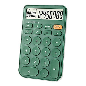 VEWINGL Standard Calculator 12 Digit,with Timers and Alarm Clock,Calculator with Large LCD Display for Office,School,Home & Business Use,Automatic Sleep,with Battery(Green)