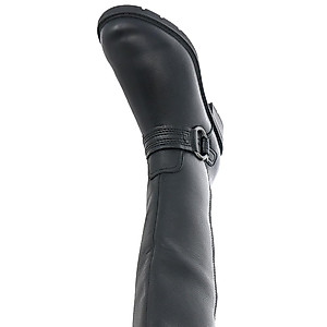 Clarks Women's Hearth Rae Wide Shaft Knee High Boot, Black Leather, 7