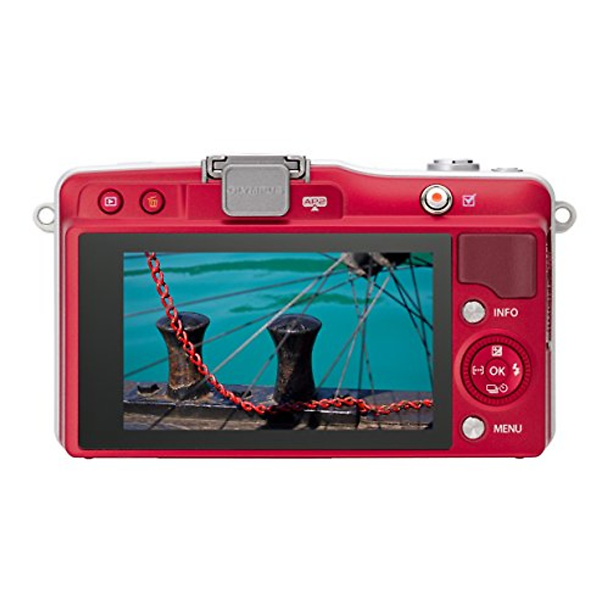 Olympus E-PM2 Mirrorless Digital Camera with 14-42mm Lens (Red) (Old Model)