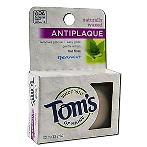 Tom's of Maine Naturally Waxed Anti-Plaque Flat Floss Spearmint 32 Yards (Pack of 3)3