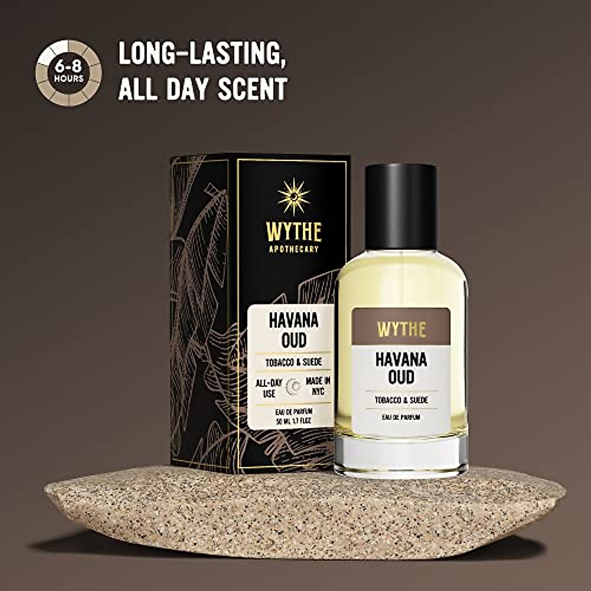 Wythe Inspired by Tom Ford Oud Wood for Men 1.7oz - Long-Lasting All Day Cologne - Premium Replica Scent - Made in USA with Clean Ingredients Rosewood, Leather & Saffron - Exotic, Leathery and Rich Fragrance