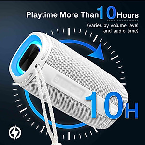 UrbanX Scorpio Series Bluetooth Speaker, IPX6 Waterproof Speakers HD Surround Sound with Punchy Bass, True Wireless Pairing, BT5.3, Portable Speaker for Home - White