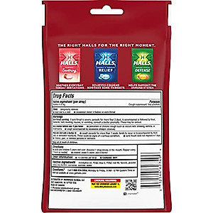 HALLS Relief Cherry Cough Drops, 30 Drops