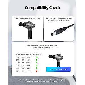 24V Charger Replacement for Legiral Le3 Le6 Le9 Le11 Massage Gun AC Adapter Power Cord Supply