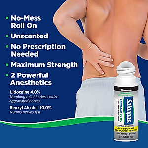 Salonpas LIDOCAINE PLUS 3 oz ROLL ON Pain Relieving Liquid! Maximum Strength 4% Lidocaine for Numbing Pain Relief! MESS FREE Application! (3 PACK)
