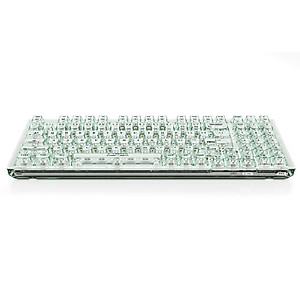 HUO JI Mechanical Gaming Keyboard USB Wired Compact with Clear Keycaps, RGB Side-Lit, Single Led Backlit, Number Pad, White Switch, Detachable Type C Cable, 94 Keys for PC/Computer/Laptop