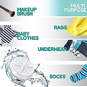 Portable Ultrasonic Turbine Washing Machine,Mini Compact Turbo Washer, Turbine Sterilizes Washer with USB Power for Home, Travel, Business Trip Apartment, Dorm