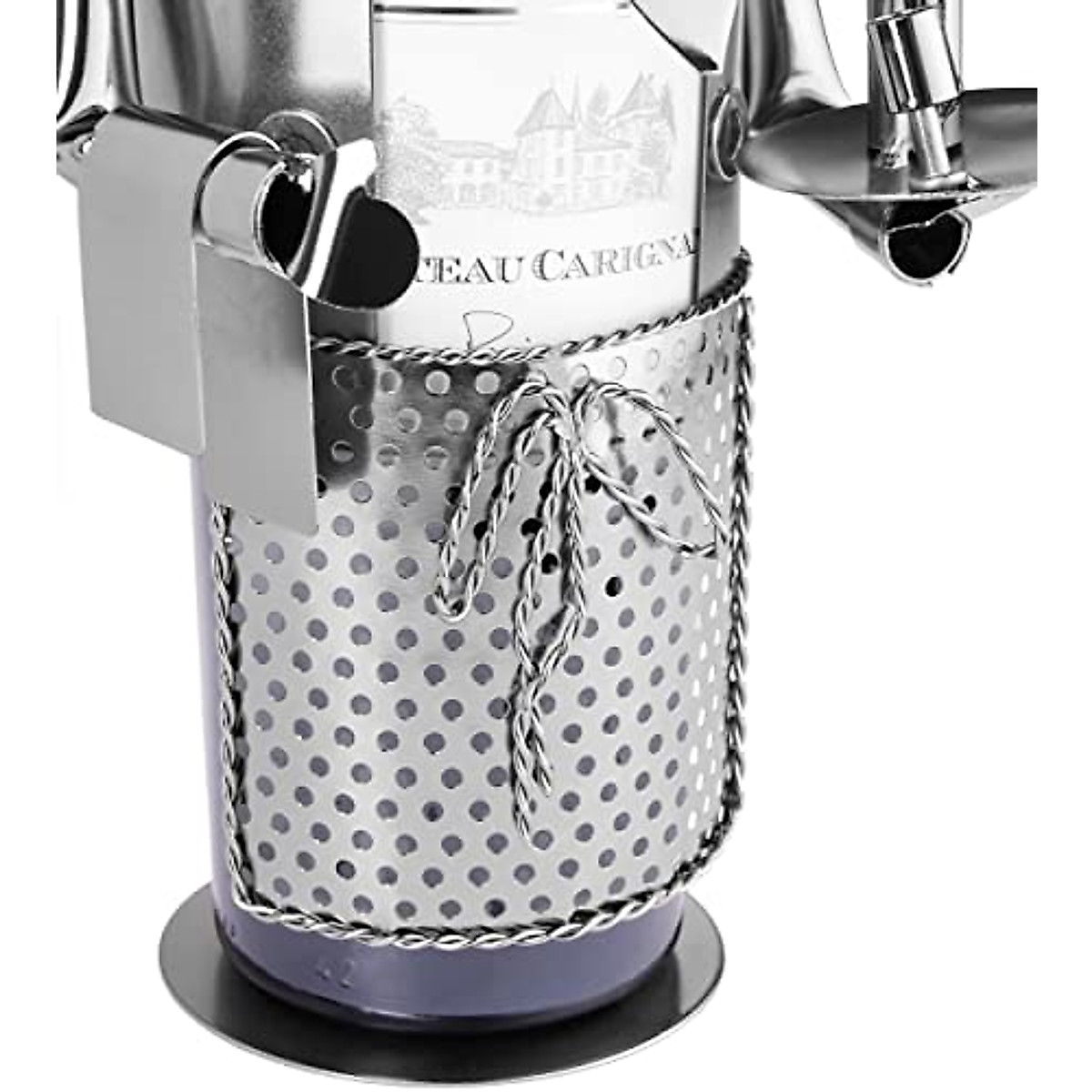 BRUBAKER Wine Bottle Holder Waiter - Metal Sculpture - Wine Rack Decor - Tabletop - with Greeting Card