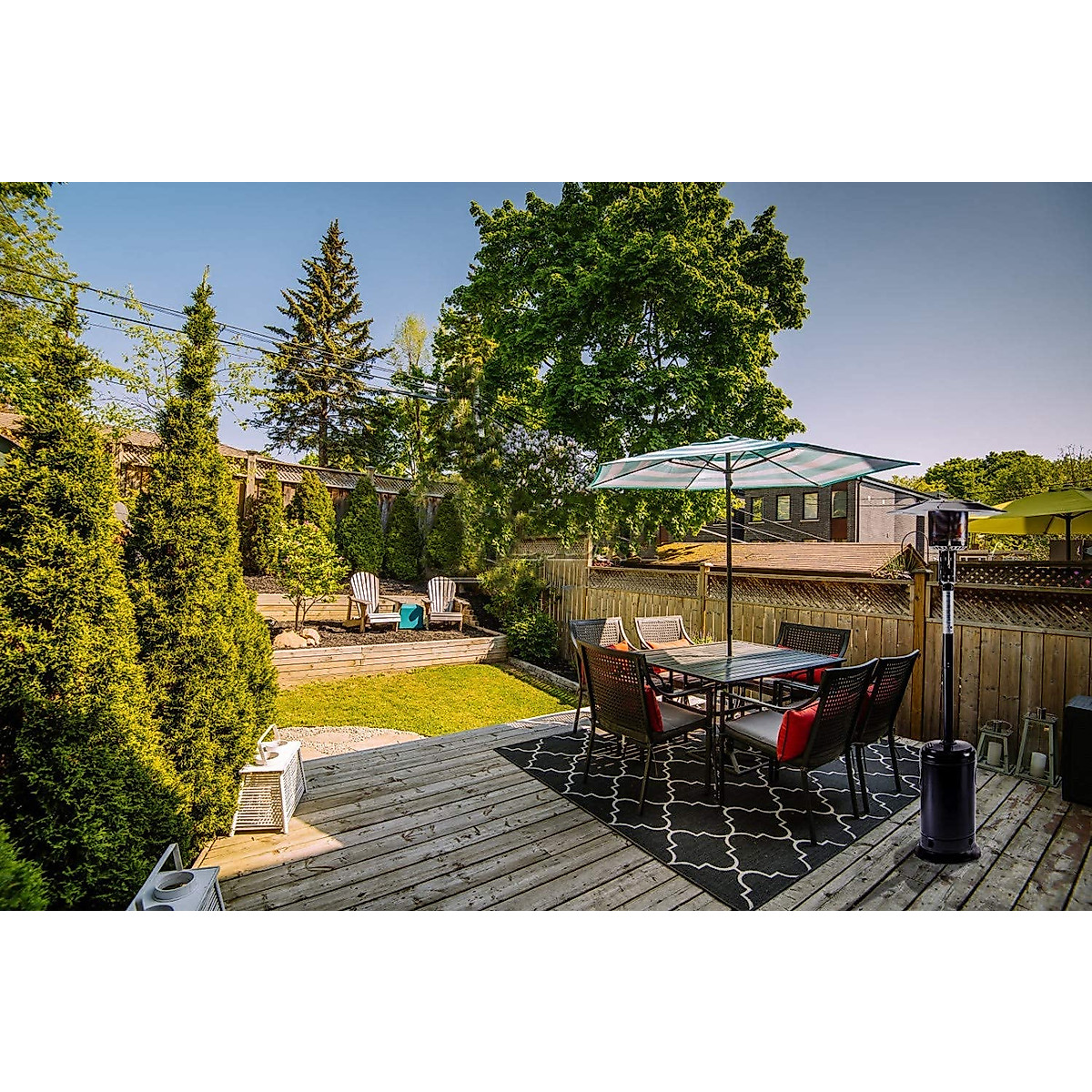 47000 BTU Outdoor Propane Patio Heater, Stainless Steel Burner, with Anti-tilt and Flame-out Protection System, ETL Certified, 10-foot Radius Heat Reflector, Add Warmth and Ambience to Backyard, Party