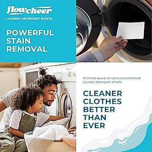 Flowcheer Ultra Concentrated Laundry Detergent Sheets - 200 Count, Fresh Vegetation Scent, Ideal for Busy Households, Eco-Friendly, Versatile, Powerful Stain Removal