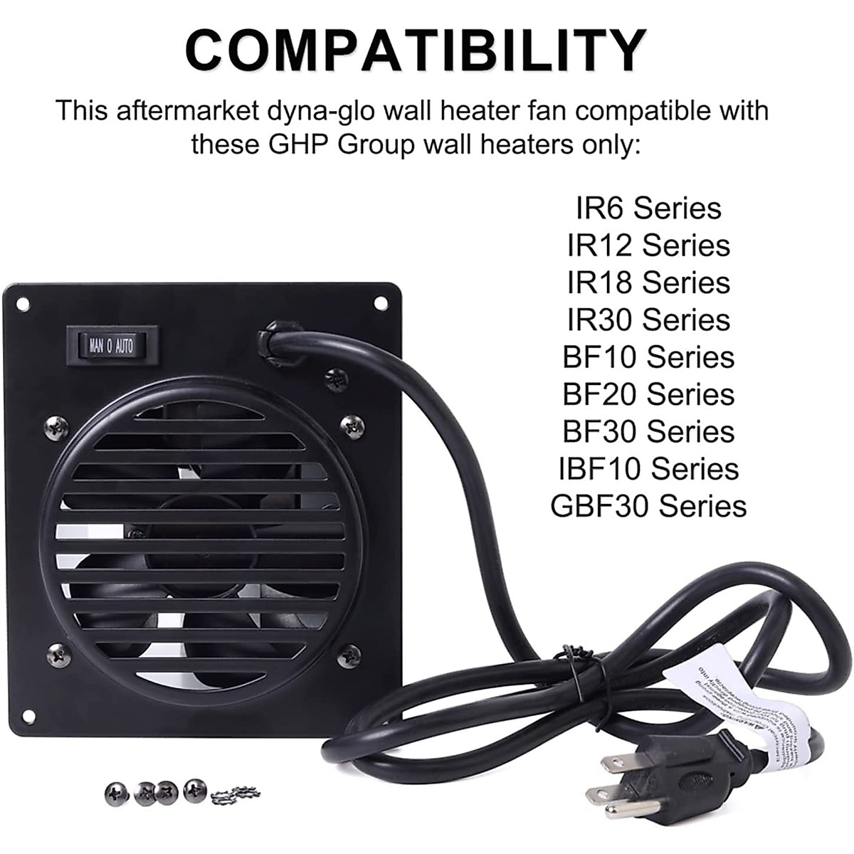 Replacement WHF100 DynaGlo Heater Fan Blower, Vent Free Wall Heater Fan WHF100 for DynaGlo, Mr. Heater Wall Heaters