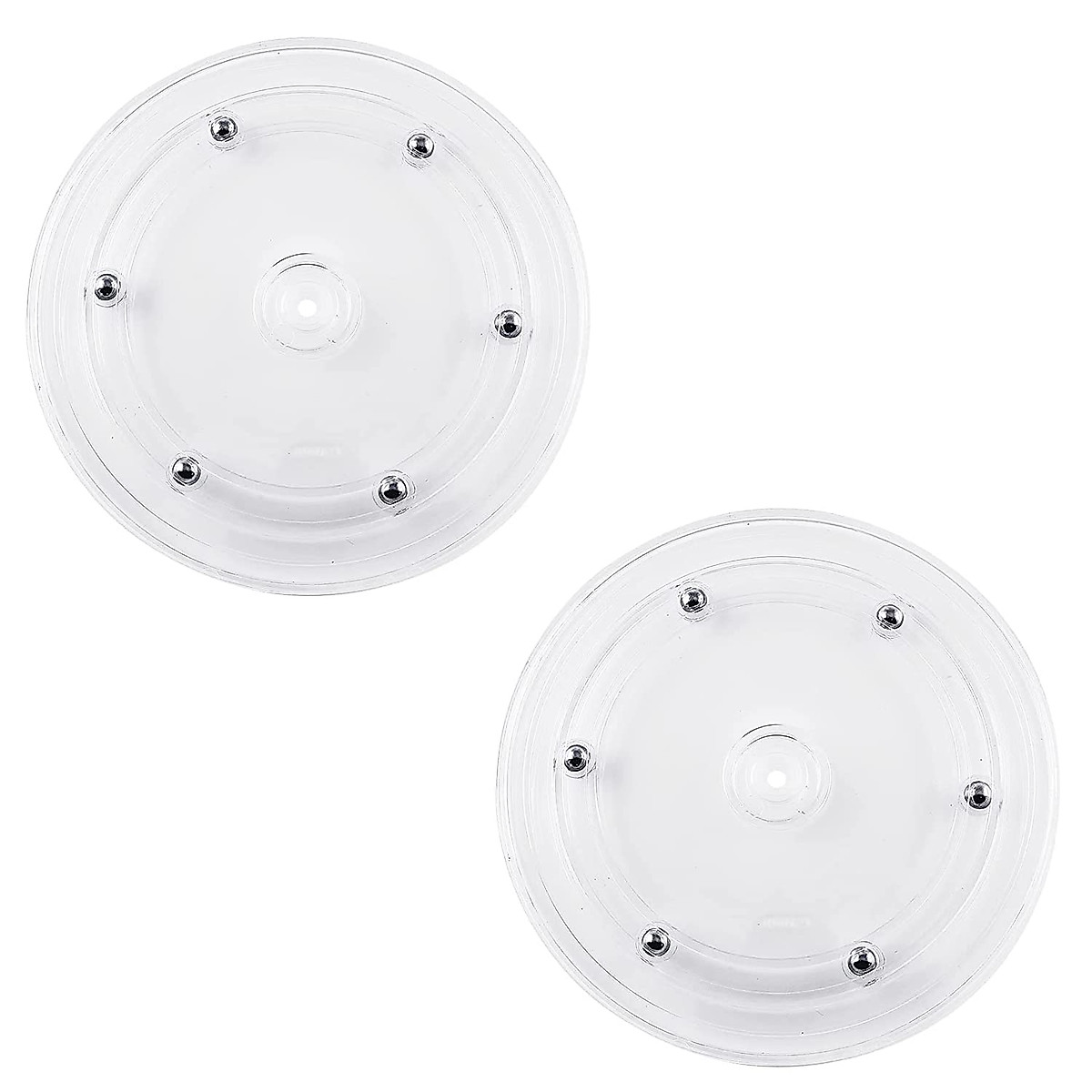 Lazy Susan Organizer for Kitchen, White Acrylic for Spice Rack, Turntable for Cabinet, Table Cake Kitchen Pantry Decoration, 6 inch, 2 Pack