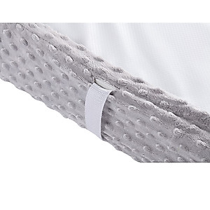 Solid Changing Table Pad Cover Cradle Sheet, Fits 32"/34''x16" Contoured Diaper Changing Pad, Ultra Soft Cozy Minky Dots Plush Changing Table Covers, Breathable Wipeable Removable (Grey)