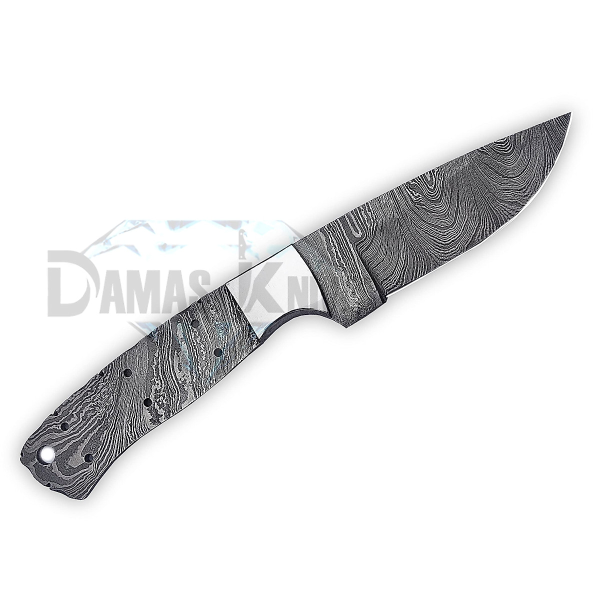 Custom Handmade Damascus Steel Blank Blade for Knife Making With Steel Bolster HB 16