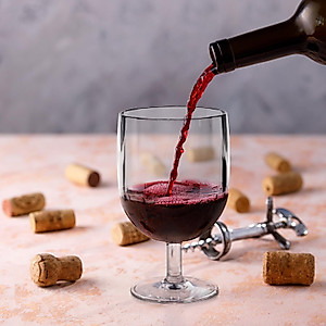 Suwimut Set of 8 Unbreakable Plastic Wine Glasses, 12 oz Plastic Stem Wine and Water Tumbler Stackable Goblets, Shatterproof Reusable Drinking Glassware for Poolside, Home, Outdoor, Wedding