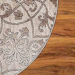 Rugs.com Nepal Collection Rug – 8X10 Oval Dark Beige Medium Rug Perfect for Living Rooms, Large Dining Rooms, Open Floorplans