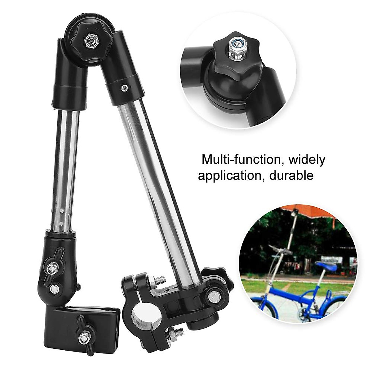Yinhing Umbrella Holder for Wheelchair, Umbrella Mount Holder, Wheelchair Stroller Umbrella Attachment Handle Bar Holder Clamp Supporter Connector