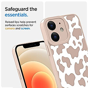 OOK Compatible with iPhone 12 Case Cute Cow Print Fashion Slim Lightweight Camera Protective Soft Flexible TPU Rubber for iPhone 12 with [Screen Protector]-Pink
