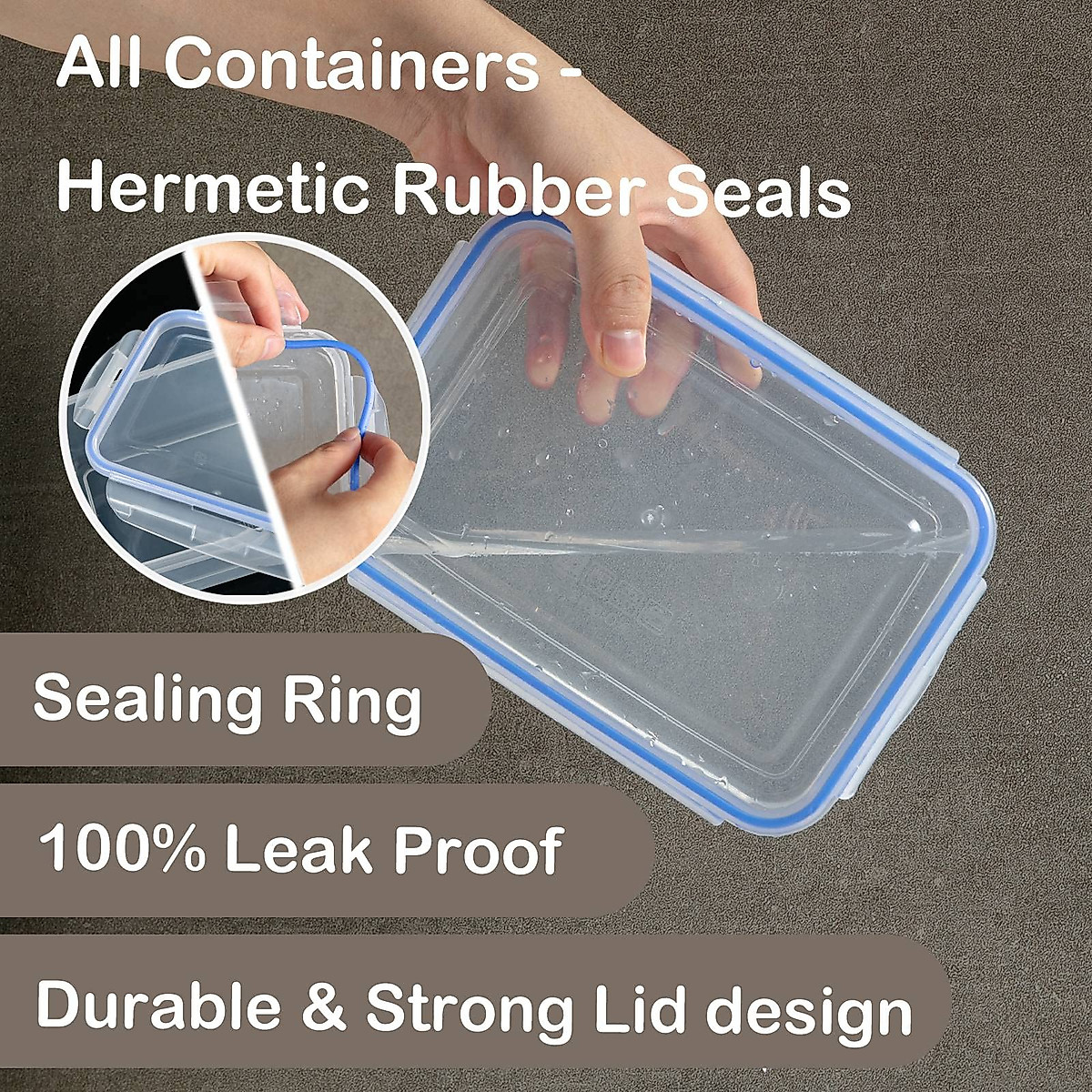 36 Pcs Food Storage Containers with Lids Airtight,BPA Free Reusable Meal Prep Lunch Container Set,11.3L Leak Proof Bento Box for Kitchen Organization Lunch Box Freezer Microwave & Oven Safe