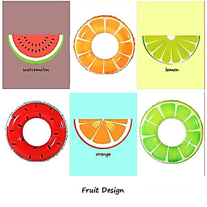 Pool Floats for Kids- Inflatable Swimming Pool Floating Rings -Summer Fun Fruit Swim Tube for Kids Pool Floaties - Summer Outdoor Beach Water Floats Party Supplies 3 Pack