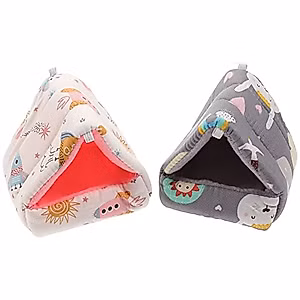 POPETPOP Cute Chinchilla House 2Pcs Hamster Sleeping Bag Rat Hamster House Bed Small Pet Nest Hideout Pouch Winter Sack Cage Nest Bed for Guinea Pig Squirrel Ferret Chinchilla Style1