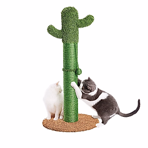 34" Cactus Cat Scratching Post with Dangling Ball for All Cats Large Version Brown