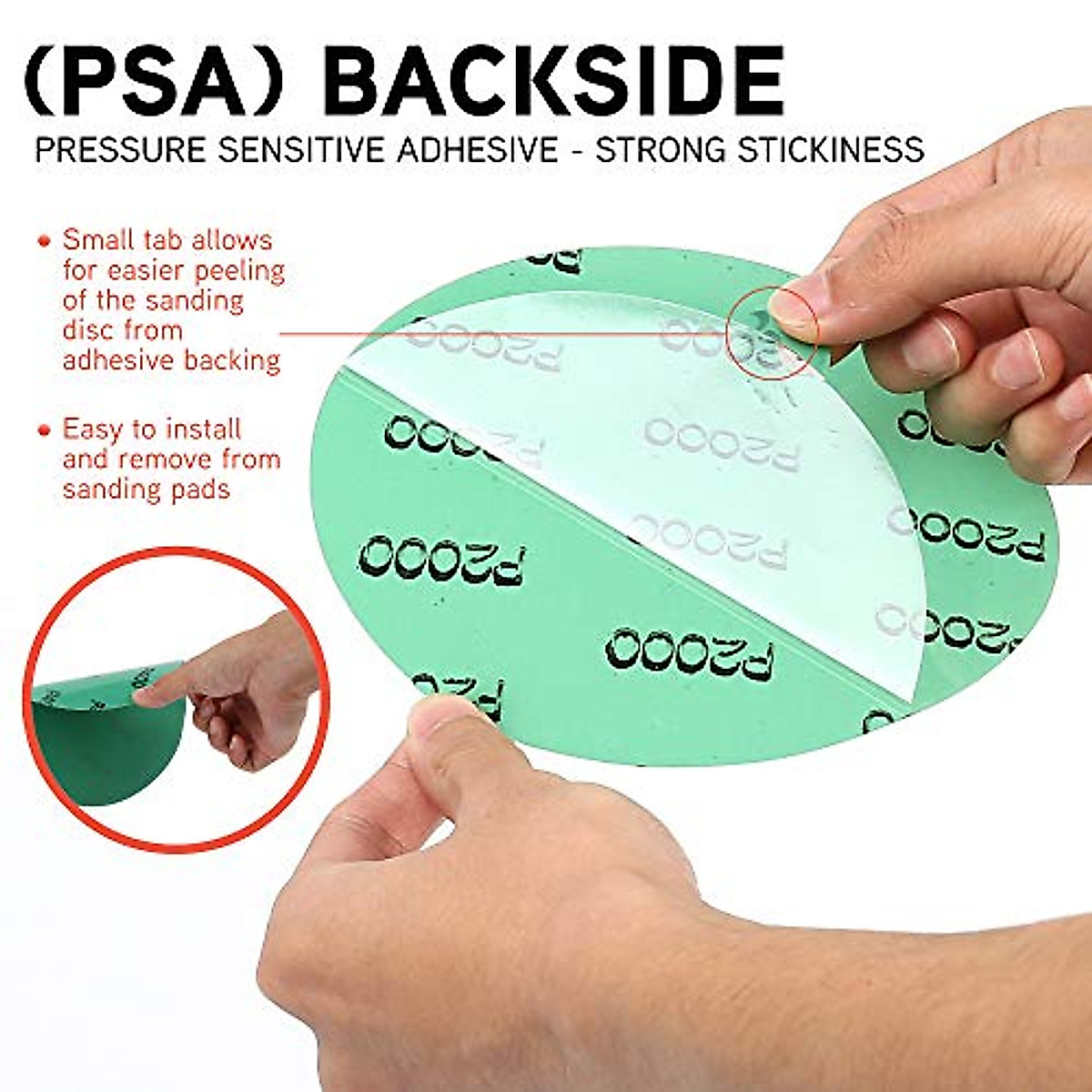 LotFancy 6 Inch PSA Sanding Discs with Tabs, 30PCS 400 600 800 1000 1500 2000 Grit Self Adhesive Wet Dry Green Film Sandpaper Assortment, Random Orbital Sander Fine Grit Sand Paper
