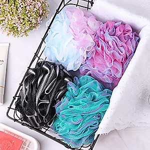 4 Pieces 75g Shower Loofahs Large Bath Sponge Mesh Pouf Wash Puff XL Shower Poof Body Loofas for Bathing